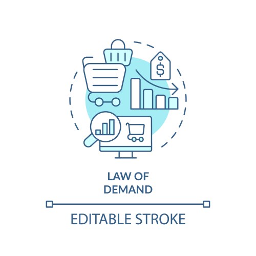 Independent demand soft blue concept icon Vector Image