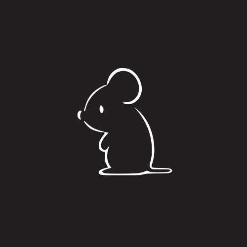 Mouse - minimalist and simple silhouette Vector Image