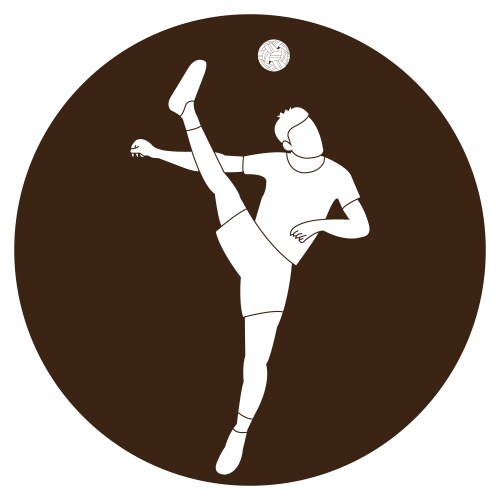 Takraw player logo design Royalty Free Vector Image