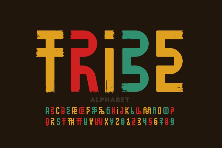 Hand drawn african tribal font Royalty Free Vector Image