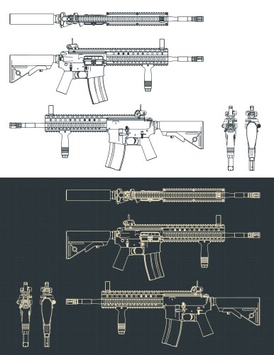 Guns Blueprints Vector Images (over 730)