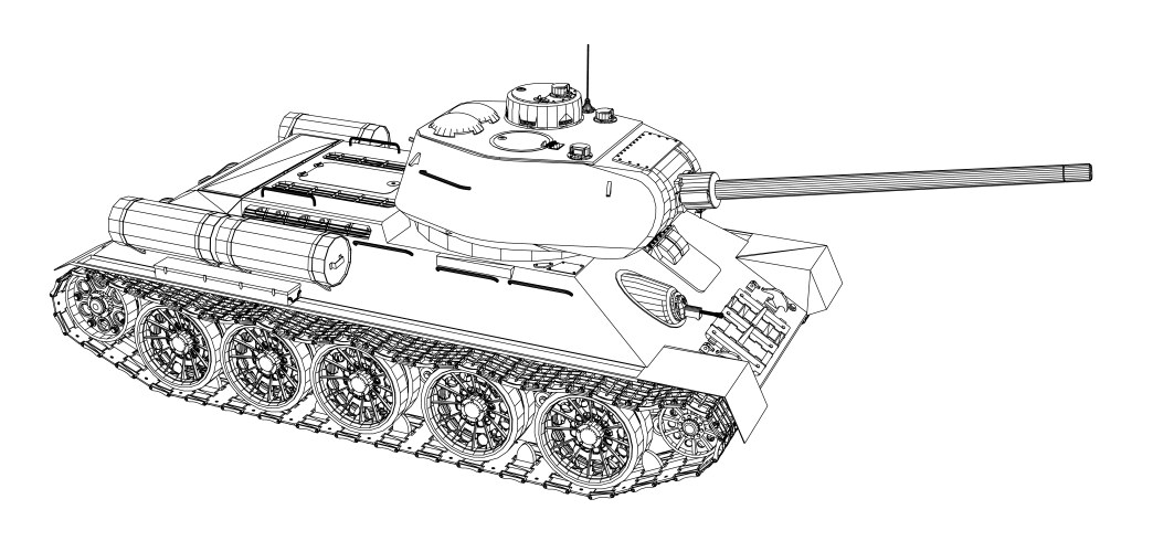 Blueprint of realistic tank Royalty Free Vector Image