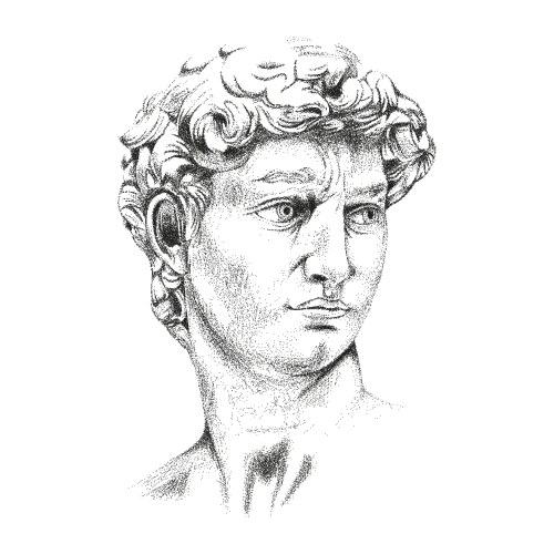 Michelangelo david sketch Royalty Free Vector Image