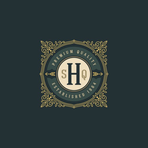 Modern monogram logo template Royalty Free Vector Image