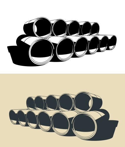 Reinforced concrete pipes Royalty Free Vector Image