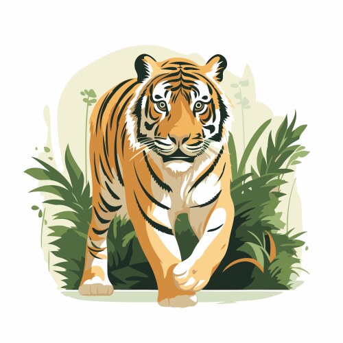 Tiger in the jungle of a wild animal Royalty Free Vector