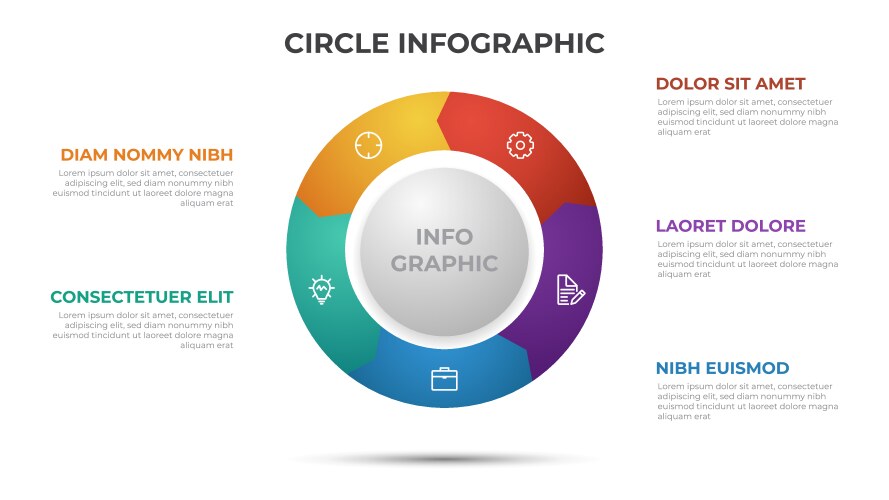 5 points steps infographic template arrow Vector Image
