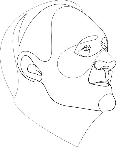 Continuous Line Drawing Man Face Vector Images (over 2,100)