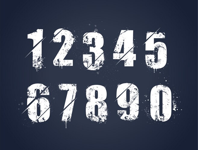 Graffiti Numbers Vector Images (over 4,400)