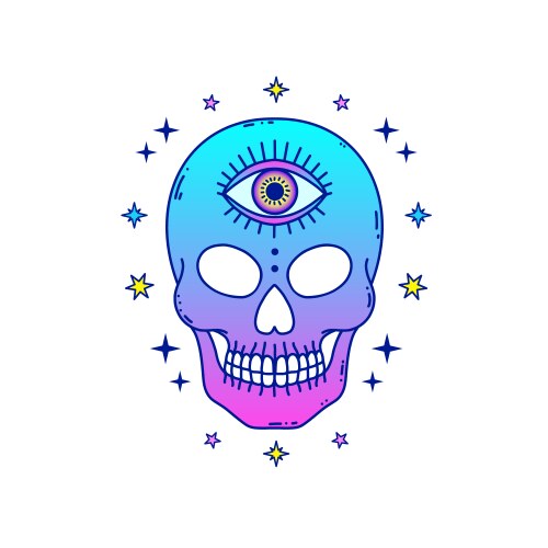 Alien face with third eye Royalty Free Vector Image