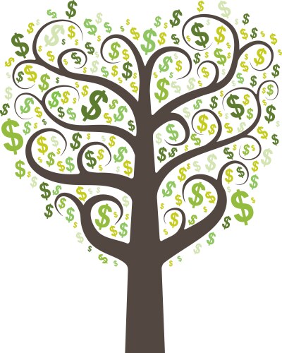 Money tree prosperity symbol logo Royalty Free Vector Image