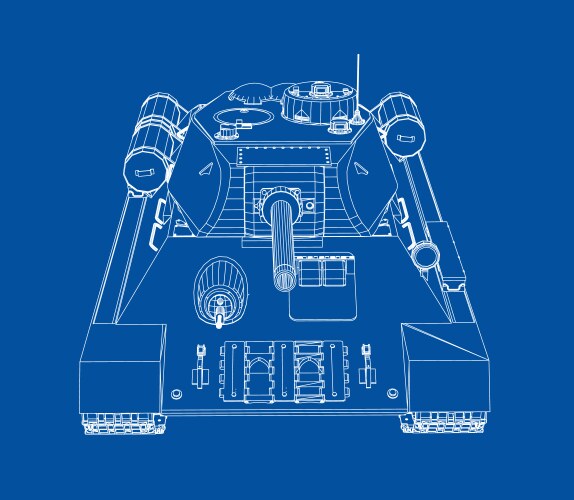 Horizontal pressure tank isometric blueprints Vector Image