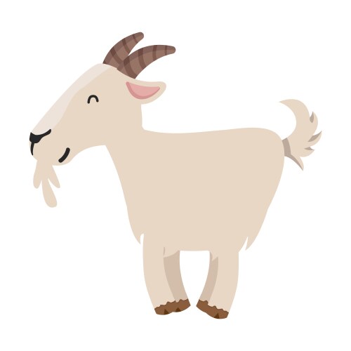 Cute goat cartoon set Royalty Free Vector Image