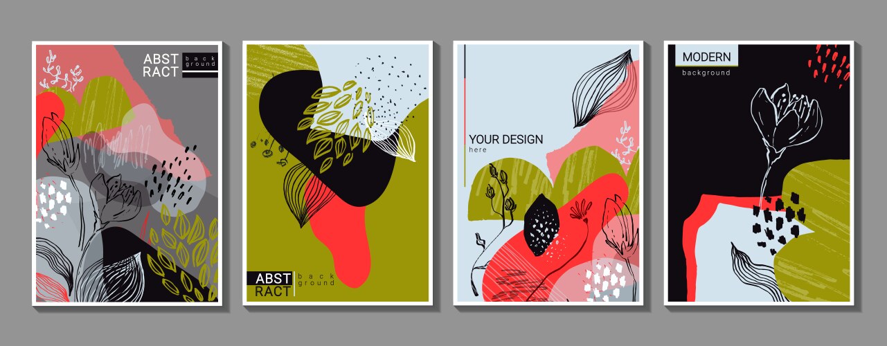 Collection trendy creative cards Royalty Free Vector Image