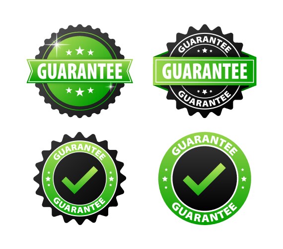Guarantee stickers colorful label on white Vector Image