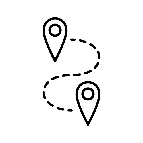 Map distance measuring icon marker pointer Vector Image