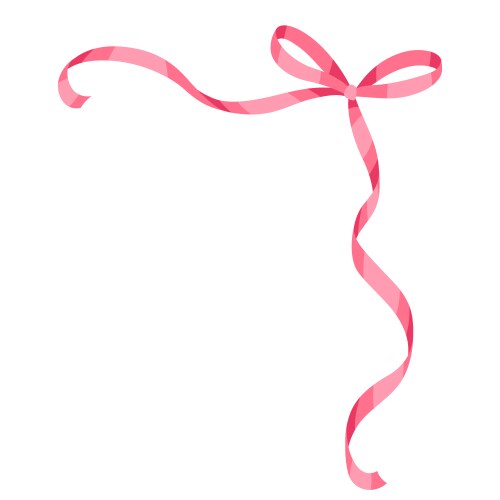 Curly ribbon with bow beautiful decorative Vector Image