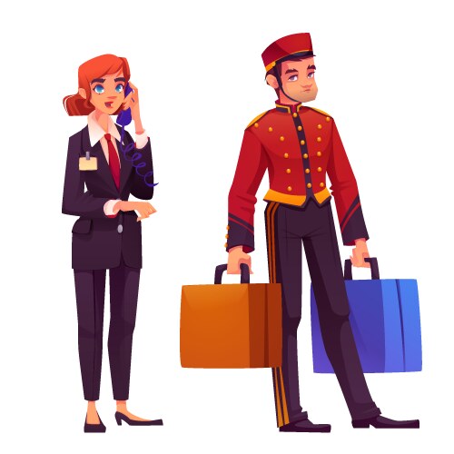 Hotel staff uniform set Royalty Free Vector Image