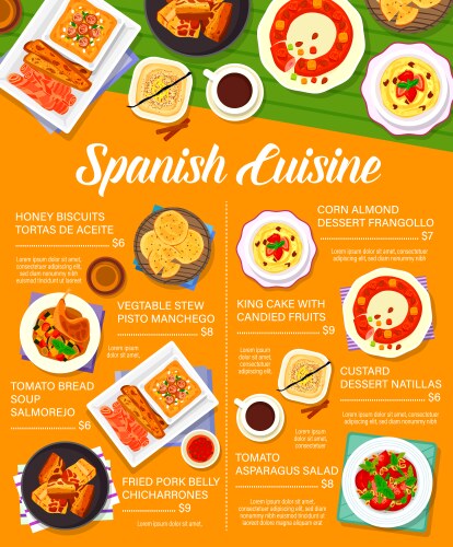 Menu restaurant food template Royalty Free Vector Image