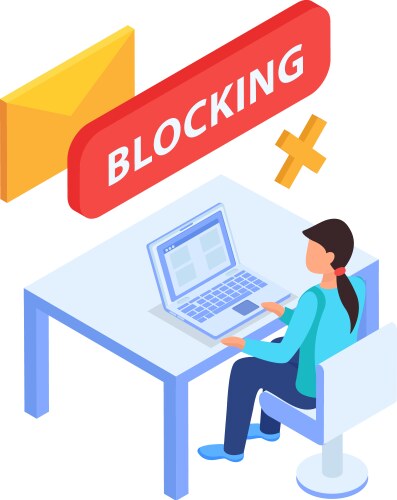 Blocking internet icon Royalty Free Vector Image
