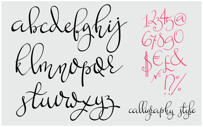 Simple handwritten cursive font Royalty Free Vector Image