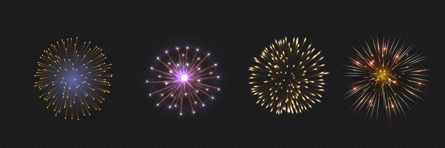 Fireworks and rockets Royalty Free Vector Image
