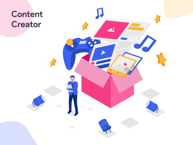 Content writer media creator and online freelance Vector Image