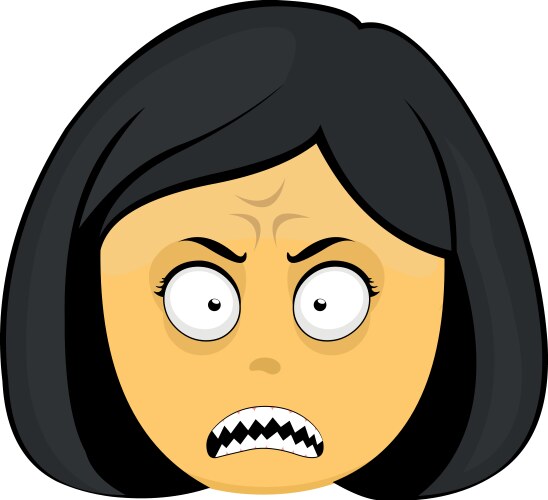 Emoticon woman screaming Royalty Free Vector Image