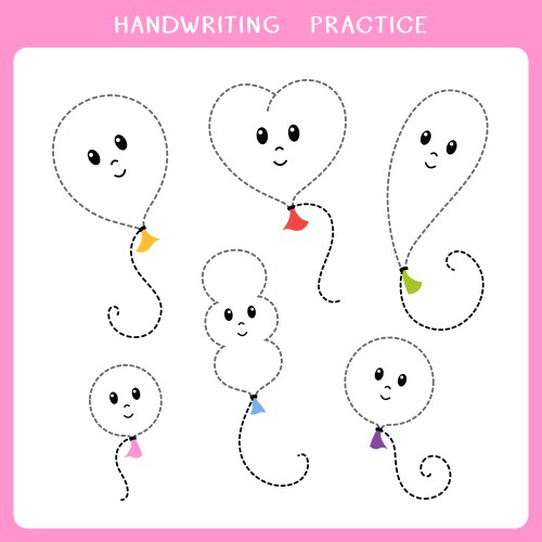 Handwriting practice sheet Royalty Free Vector Image