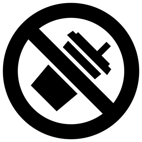 No plastic forbidden sign modern round sticker Vector Image