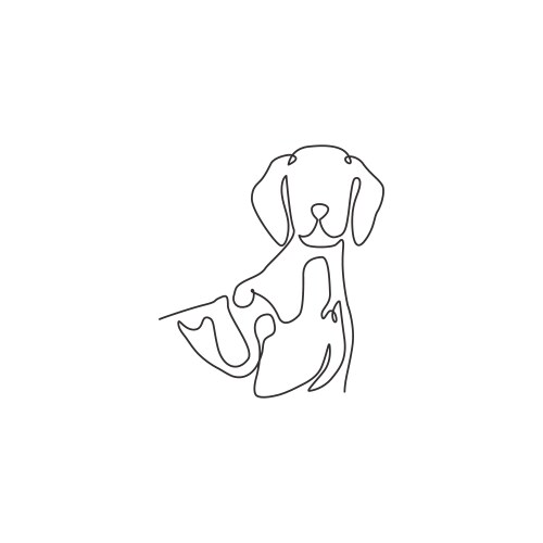 Single one line drawing gallant boxer dog Vector Image