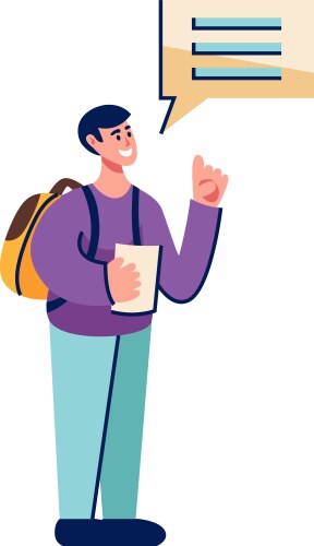 Girl student character isolated icon Royalty Free Vector