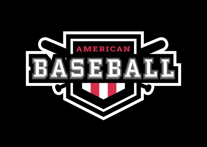 Baseball logo emblem on a dark background Vector Image
