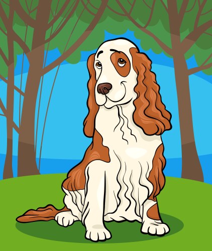 Cocker spaniel dog cartoon for coloring book Vector Image
