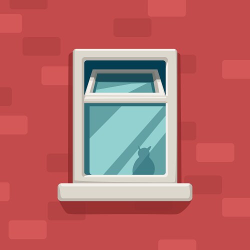 Window on brick wall Royalty Free Vector Image