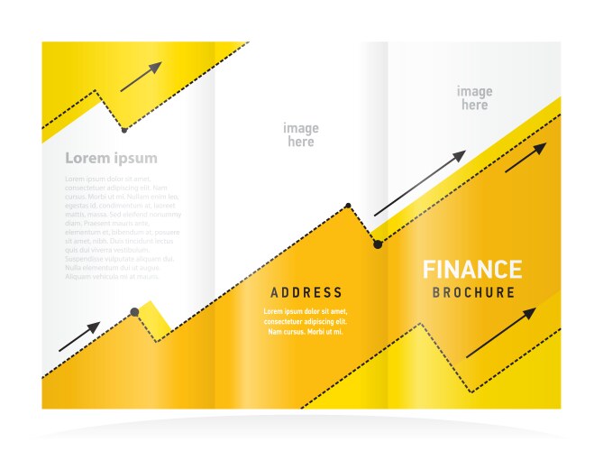 Brochure design template booklet red arrow ribbon Vector Image