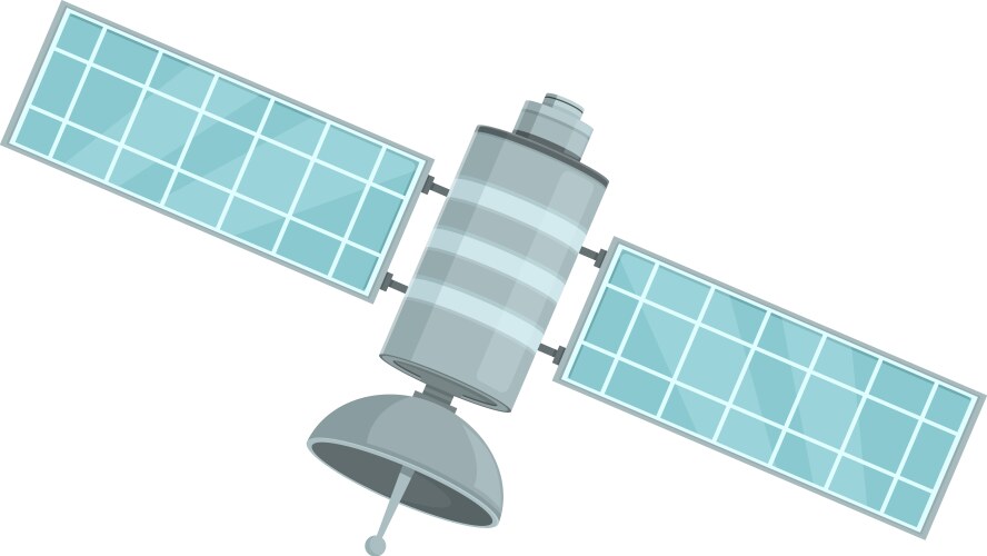 Cartoon satellite in space Royalty Free Vector Image