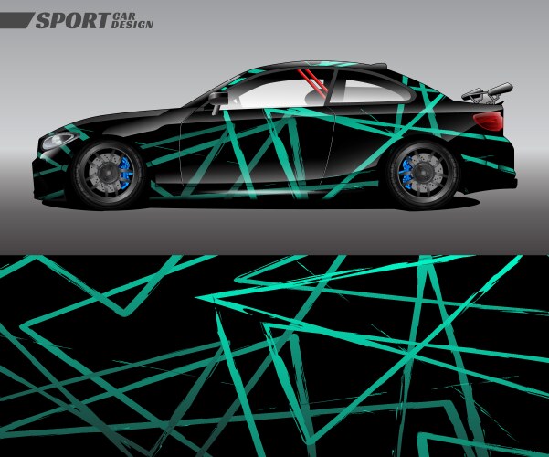 Wrap car decal design custom livery race rally Vector Image