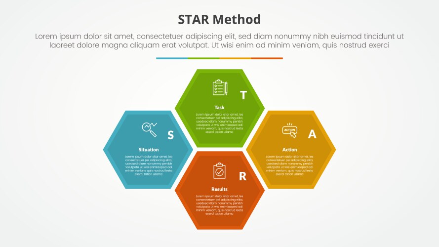 Star method infographic concept for slide Vector Image