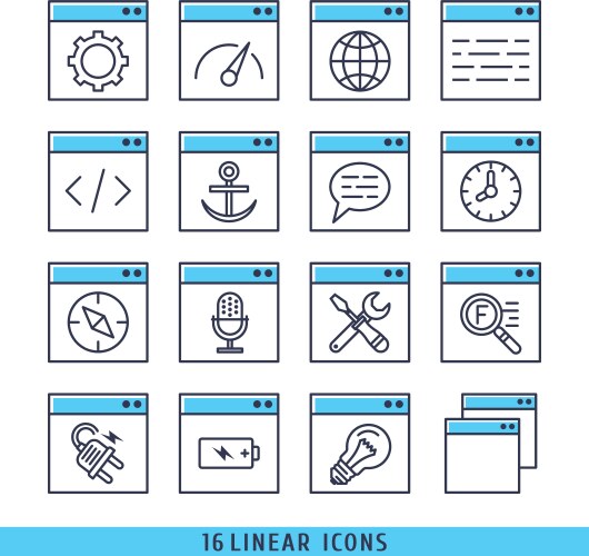 Random icons set Royalty Free Vector Image - VectorStock