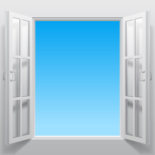 Open window template view Royalty Free Vector Image