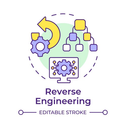 Reverse engineering process infographic vertical Vector Image