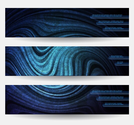 Simple three color banner headers set Royalty Free Vector