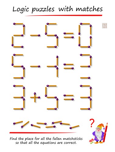 Mathematical logic puzzle game for smartest Vector Image