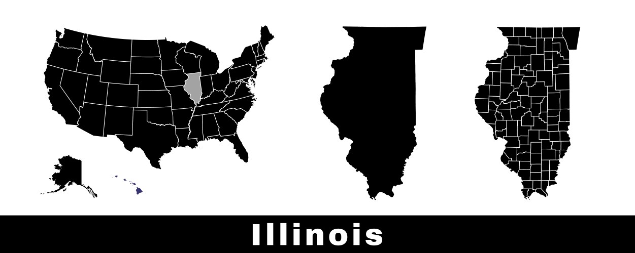Illinois State Shape Outline Vector Images (over 250)
