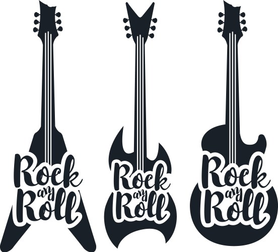 Guitar headstocks acoustic and rock electric Vector Image