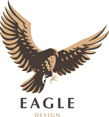 Large wild flying eagle with outstretched wings Vector Image