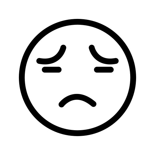 Guilty face emoji icon black and white sign Vector Image