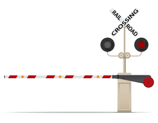 Rail crossing signal icon simple style Royalty Free Vector