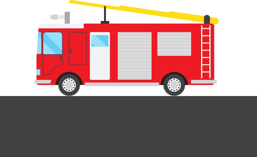 Fire engine isolated on white Royalty Free Vector Image